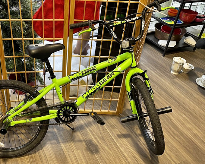 This neon green bike isn't just transportation&mdash;it's a statement piece that screams "I'm saving the planet and looking fabulous doing it!"