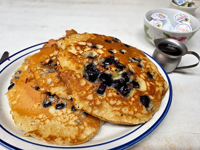 These blueberry pancakes aren't just breakfast, they're edible postcards from Vermont summers, bursting with berry goodness.