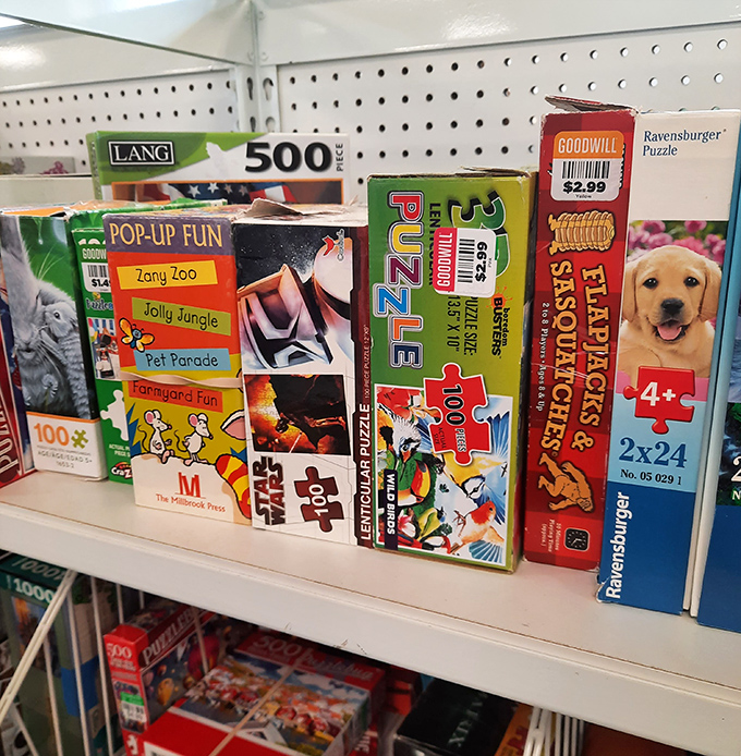 Board games and puzzles galore! One person's "we already have this" becomes another family's rainy day salvation&mdash;complete with all the pieces if you're lucky.