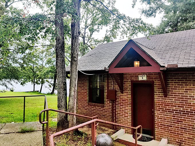 These lakeside cabins offer that perfect "roughing it" experience, where "roughing it" means having actual walls, a real bed, and the lake as your front yard.