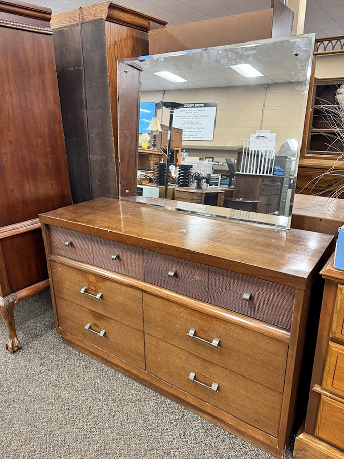 This isn't just a dresser&mdash;it's a time machine with drawers. Solid wood craftsmanship that would cost a fortune new sits patiently waiting for its next home.