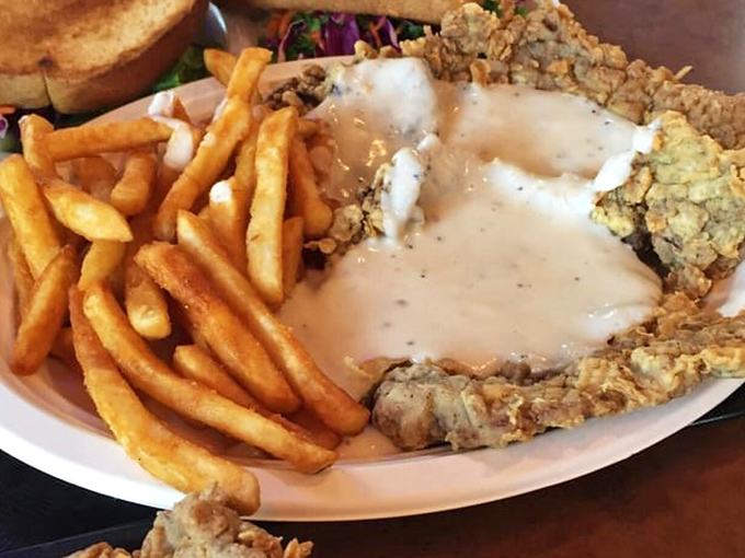 The holy grail of Texas cuisine &ndash; a chicken fried steak that's practically bursting off the plate, smothered in gravy that should be illegal in at least seven states.