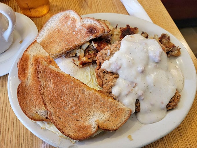 Country fried steak with gravy so good you'll want to write it love letters. Crispy, savory, and unapologetically indulgent&mdash;comfort food perfection on a plate.