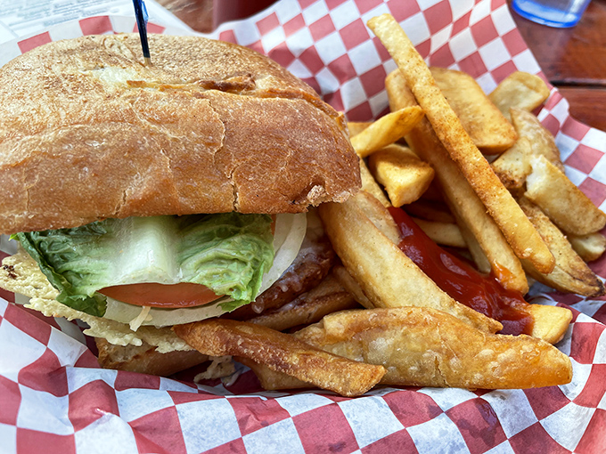 The sandwich that launched a thousand road trips. Crispy fries and a perfectly toasted bun make this simple pleasure worth every mile driven.