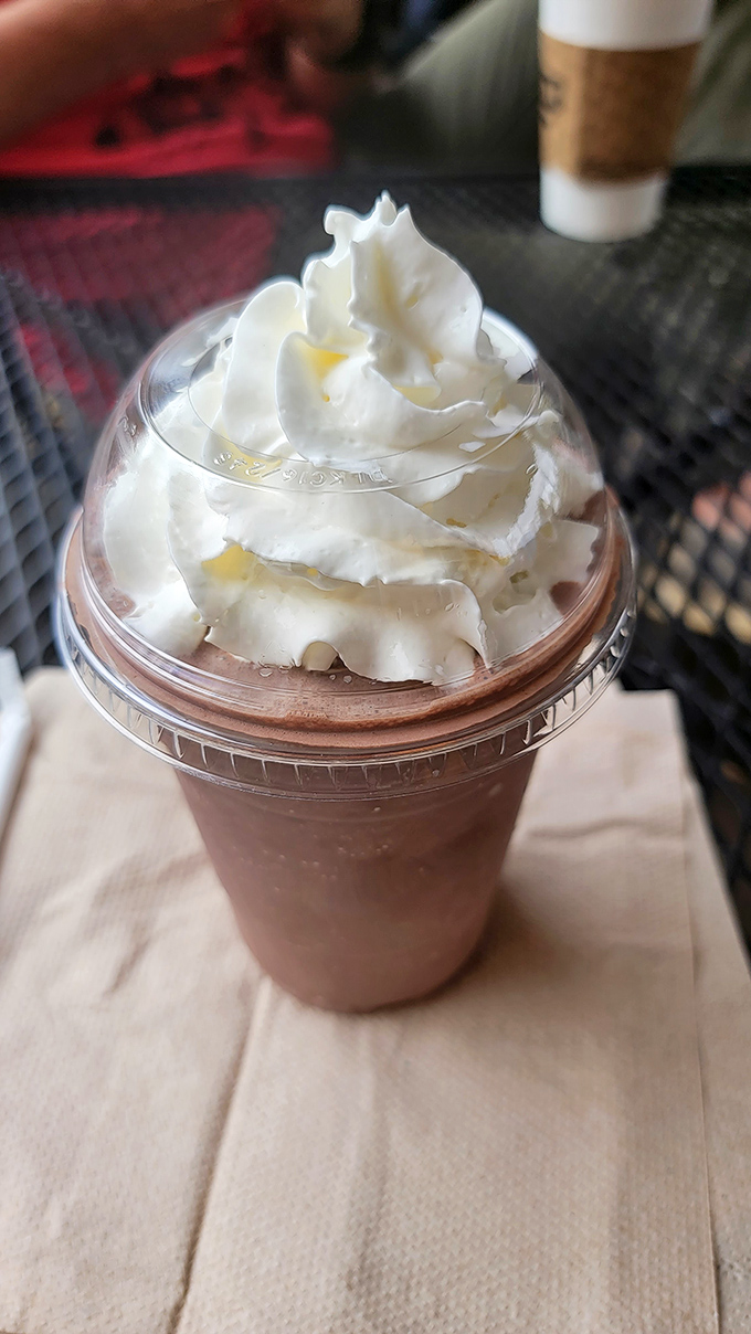 This isn't just a chocolate shake&mdash;it's a tower of whipped cream atop a chocolate foundation that makes you question why anyone would ever drink plain milk.