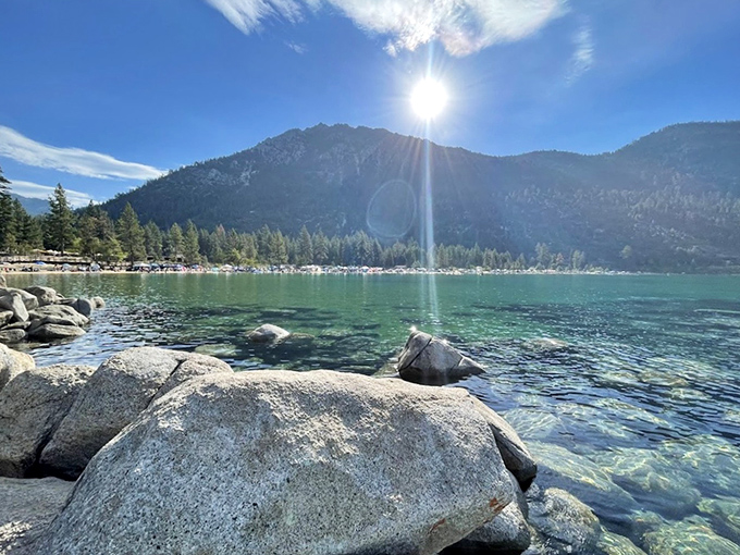 Sunlight dancing across crystal waters. Those granite boulders have front-row seats to nature's greatest show&mdash;no tickets required.