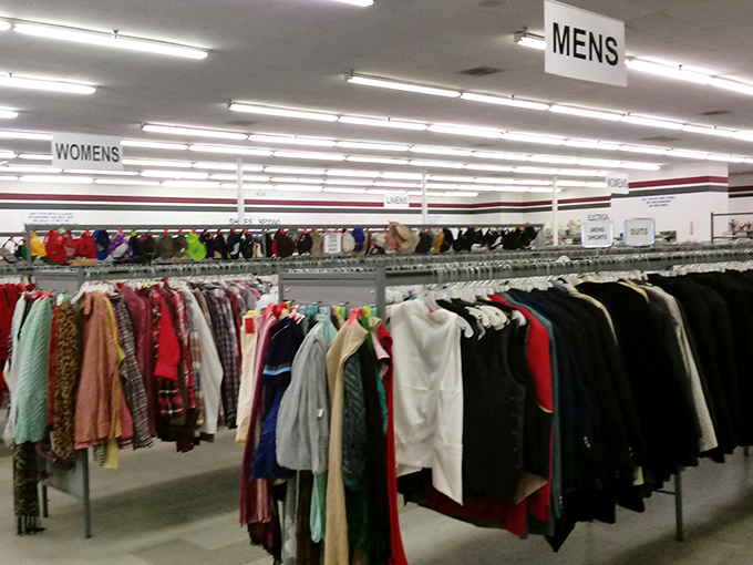 The clothing racks tell the sartorial history of decades past&mdash;from "grandma's church outfit" to "still has tags from Rodeo Drive."