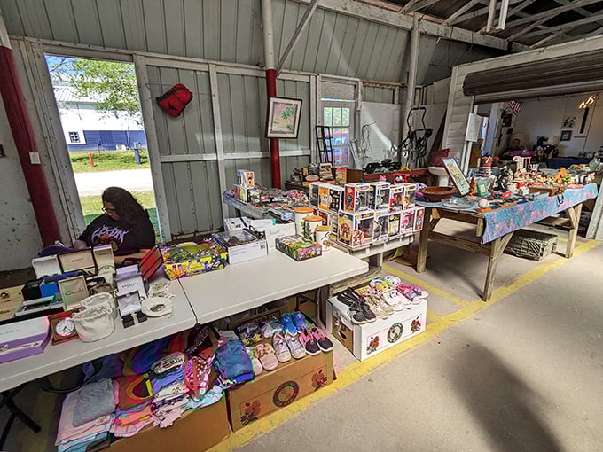Childhood memories and modern collectibles share space in this vendor's eclectic display. Spot something from your youth? That's the Waldo magic working.