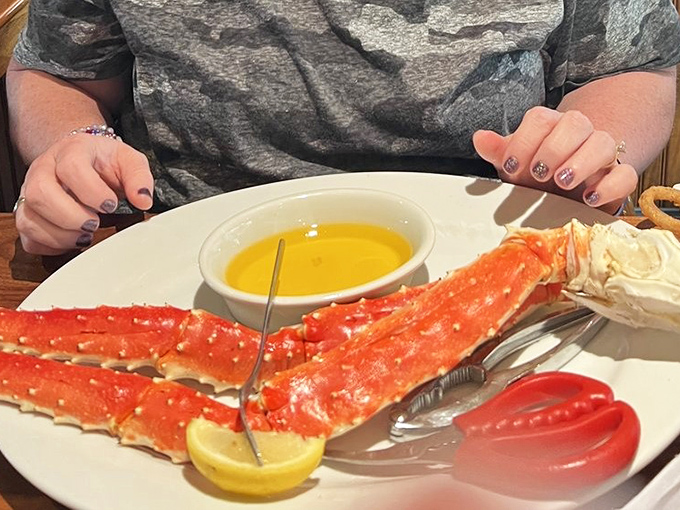 These king crab legs aren't just dinner; they're an expedition requiring tools, technique, and the willingness to get butter on your shirt.