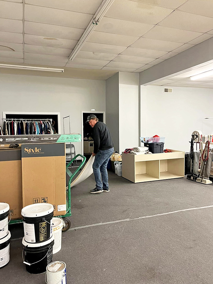 A shopper navigates the organized chaos, where today's random exploration might yield tomorrow's conversation piece or practical necessity.