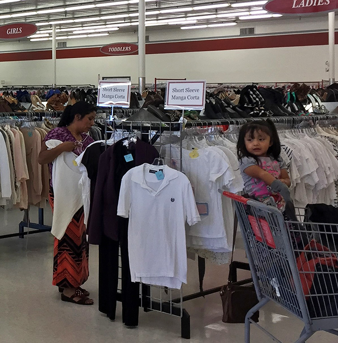 The real magic of thrifting happens in these moments&mdash;discovering that perfect piece while a little one patiently waits in the cart, already learning the art of the bargain hunt.