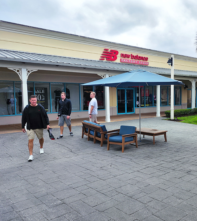 Savvy shoppers making their escape from New Balance with treasures in hand&mdash;the walk of champions in the bargain-hunting Olympics.