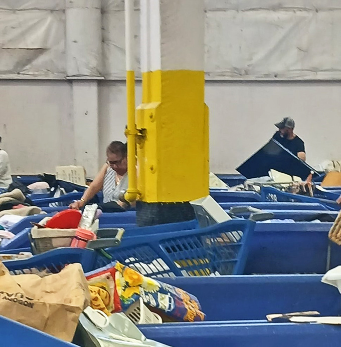 Dedicated thrifters in their natural habitat. Like gold miners of the modern age, these shoppers know that patience and persistence lead to the best finds.