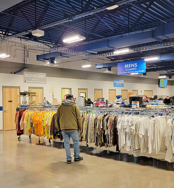 The men's department: where one man's "I'll never wear this again" becomes another's "This is exactly what I've been looking for!"