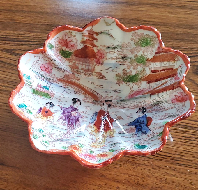 This delicate hand-painted bowl isn't just dishware&mdash;it's functional art with a history, ready for its second chapter in your china cabinet.