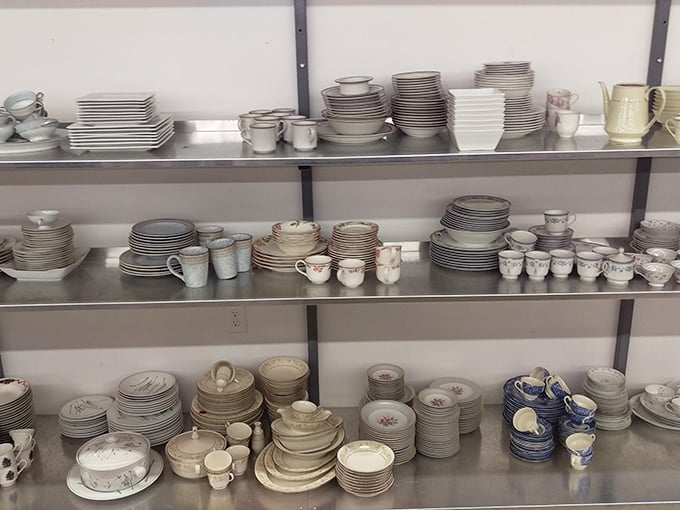 Dish paradise! Someone's grandmother's china could become your "fancy guests are coming" collection. Every pattern tells a story of dinners past.