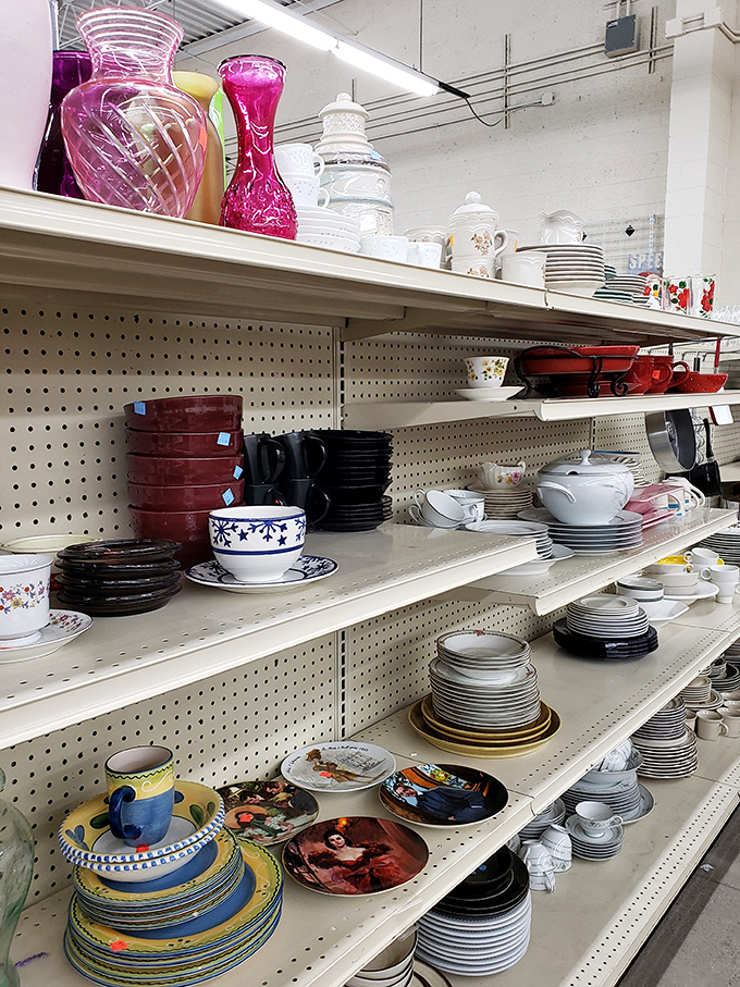 Grandma's china cabinet exploded in the best possible way. That pink vase is calling my name!