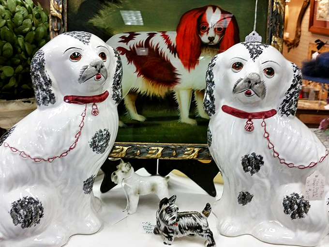 Staffordshire dogs standing guard over your mantel for centuries. These ceramic canines have better posture than most of us ever will.