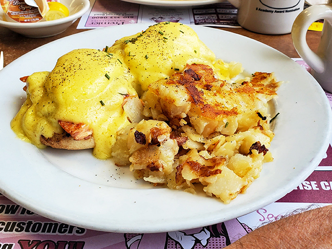 Eggs Benedict that would make a French chef weep with joy. That hollandaise sauce should have its own fan club.