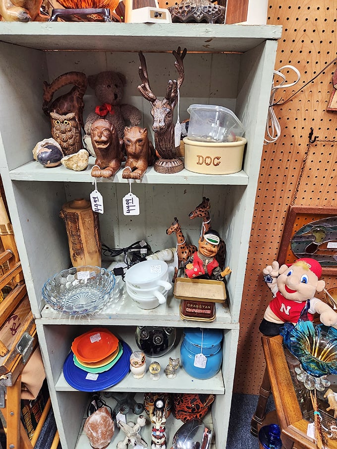 A menagerie of memories stands at attention&mdash;from teddy bears to wooden deer. That Husker mascot is practically begging for a forever home in a Nebraska den.