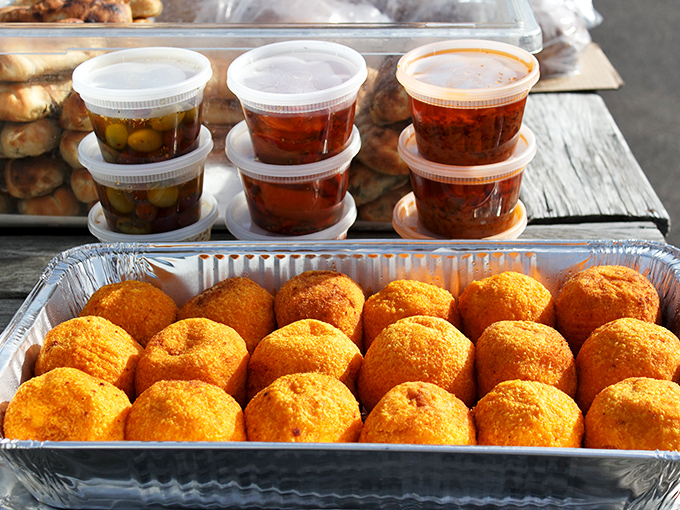 Golden arancini balls and homemade pickles &ndash; the kind of market food that makes you wonder why you ever eat anywhere with laminated menus.