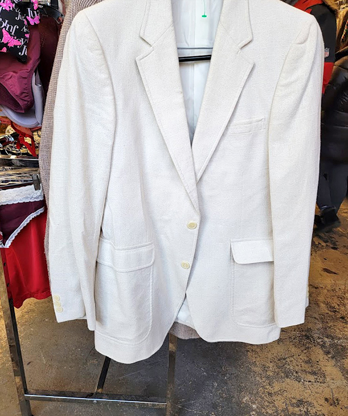 This crisp white blazer could be your ticket to looking like a 1980s Miami vice detective or a modern-day fashion icon.