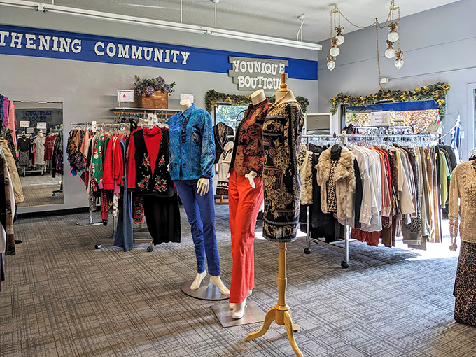 The "Younique Boutique" section showcases upscale fashion finds that would make any red carpet jealous at blue light special prices.