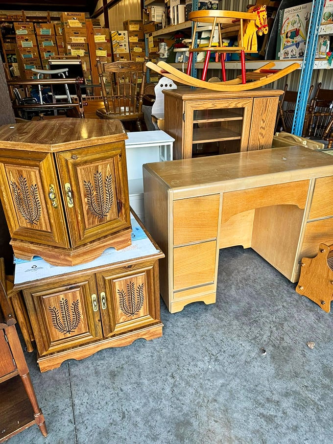 Solid wood furniture with character that puts modern assembly-required pieces to shame. Craftsmanship at yard sale prices!