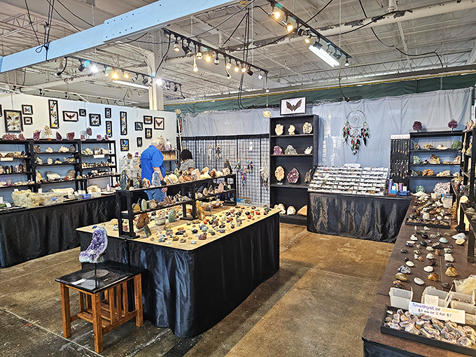 Nature's jewelry box spilled open. These crystal and mineral displays transform "rock collection" from childhood hobby to sophisticated adult obsession.