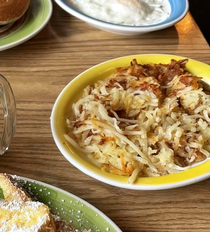 The hash browns achieve that golden-crisp exterior while maintaining a tender interior&mdash;the breakfast equivalent of having your cake and eating it too.