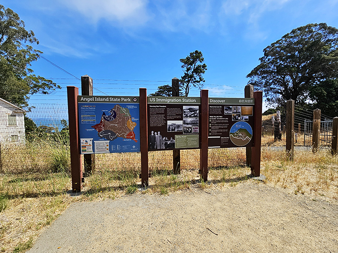 The island's story in three panels—where "you are here" actually means "you are somewhere spectacular" and history lessons come with panoramic views.