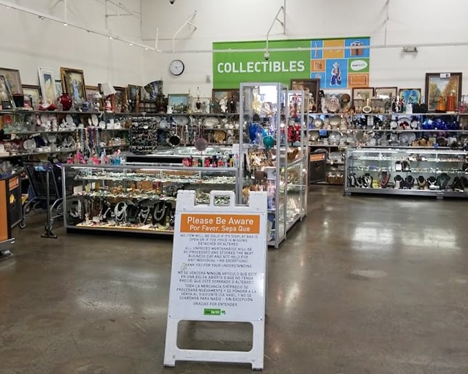 The collectibles area is a museum where everything's for sale. That pink Hello Kitty car might just be someone's first set of wheels!