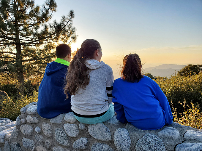 Three wise visitors have discovered the secret: sometimes the best vacation moments happen when you simply sit still and let the view do all the work.