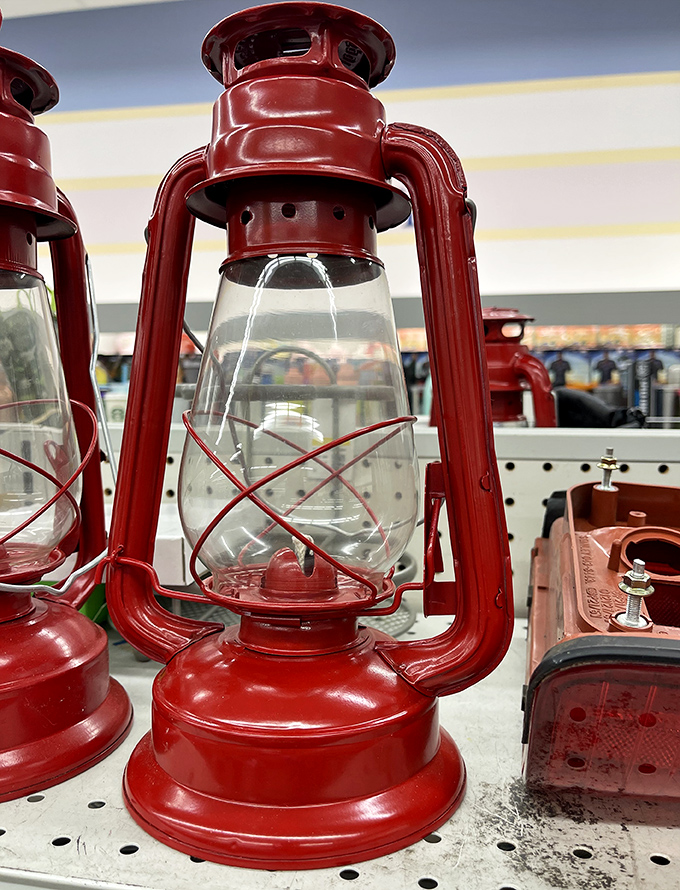 These vintage-style red lanterns aren't just lighting&mdash;they're campfire stories waiting to happen on your next backyard adventure.