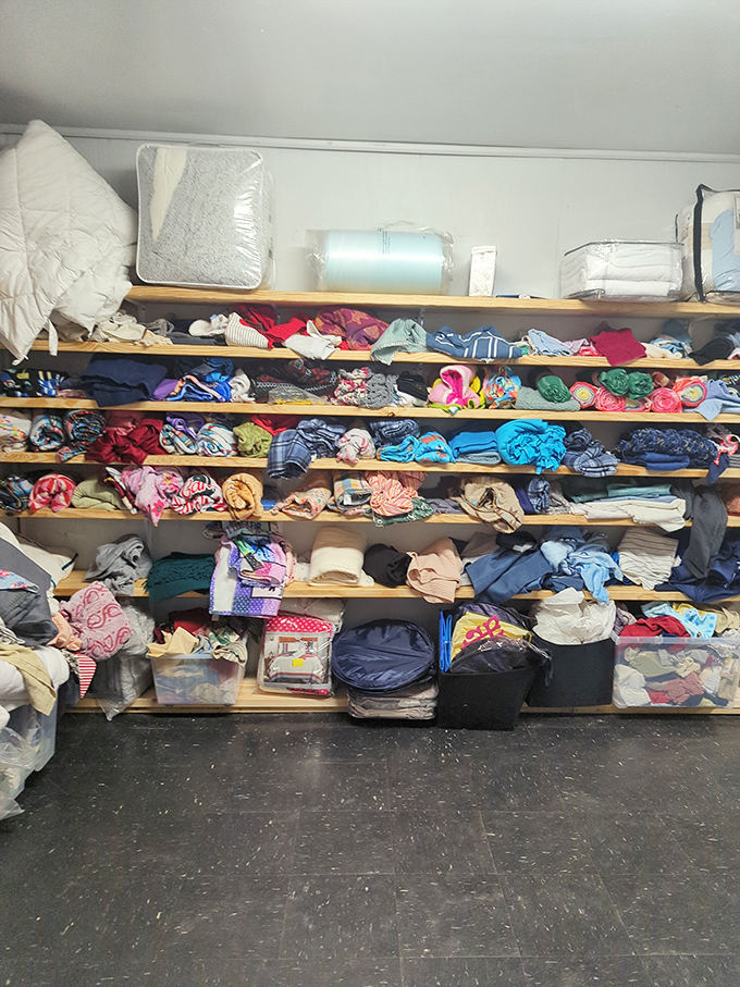 Linens stacked with military precision &ndash; Marie Kondo would either have a nervous breakdown or declare this her promised land.