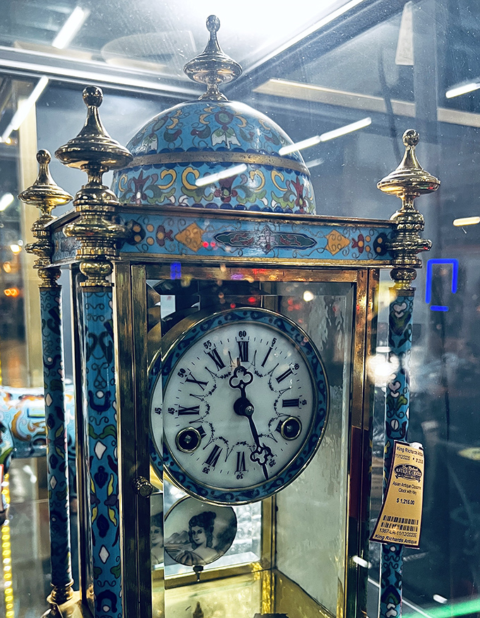 Tick-tock goes the ornate mantle clock, keeping perfect time in a world where craftsmanship mattered more than planned obsolescence.