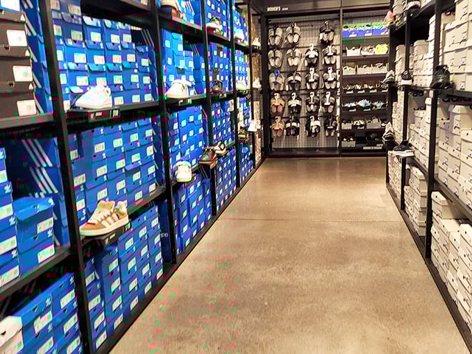 The Adidas store's wall of footwear presents a sneakerhead's dream &ndash; enough options to make your feet happy and your wallet only mildly distressed.