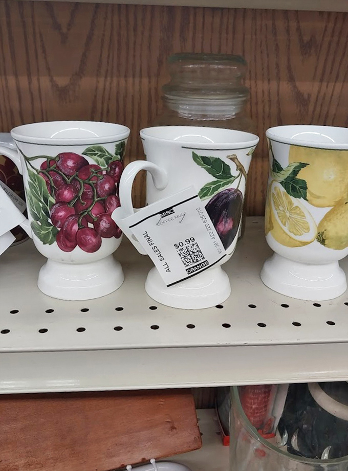 These fruit-adorned mugs at 99 cents each aren't just vessels for coffee&mdash;they're morning pep talks disguised as kitchenware.