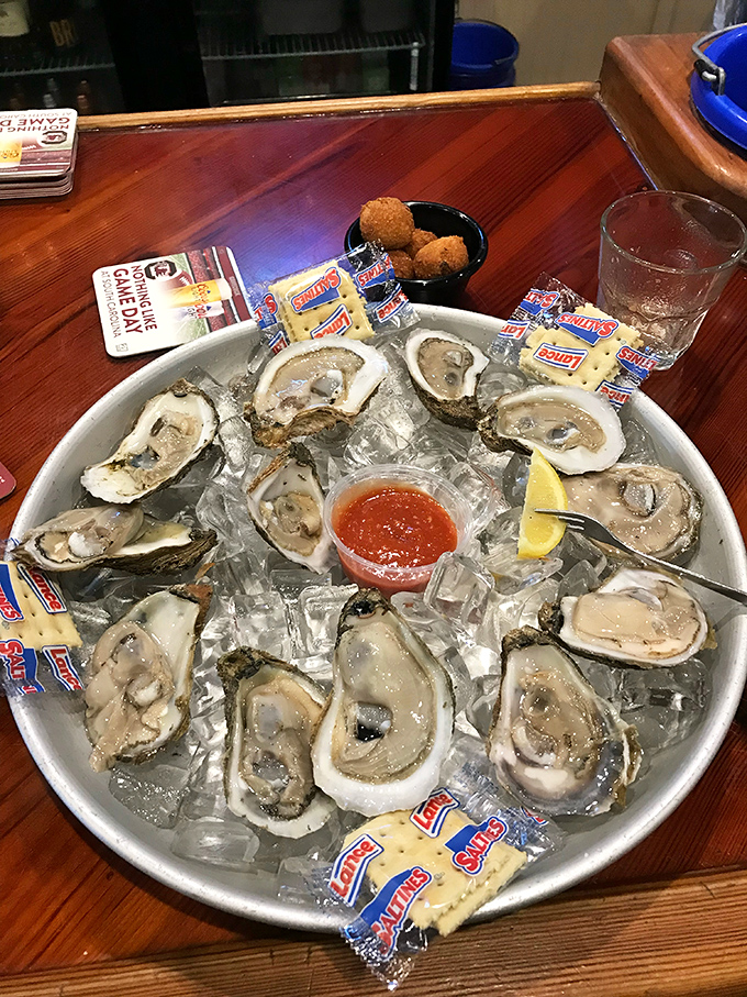 Fresh oysters on ice&mdash;nature's perfect appetizer. Like kissing the ocean, but with cocktail sauce and crackers as chaperones.