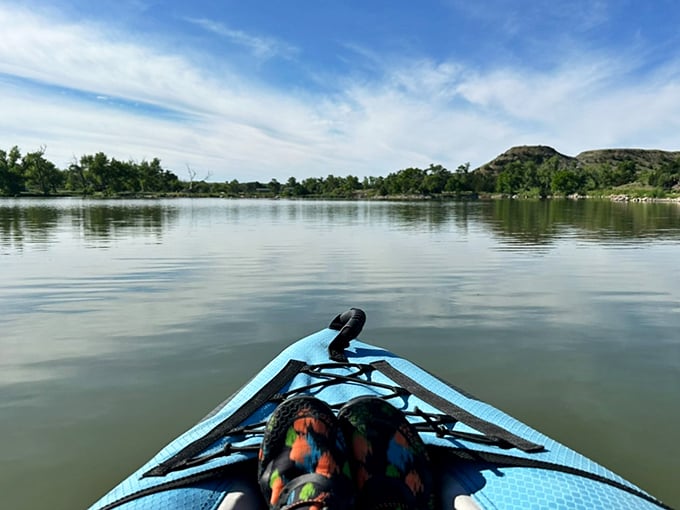 Front-row seats to tranquility. Paddling Lake Scott offers the kind of peaceful experience that expensive meditation apps try to simulate.