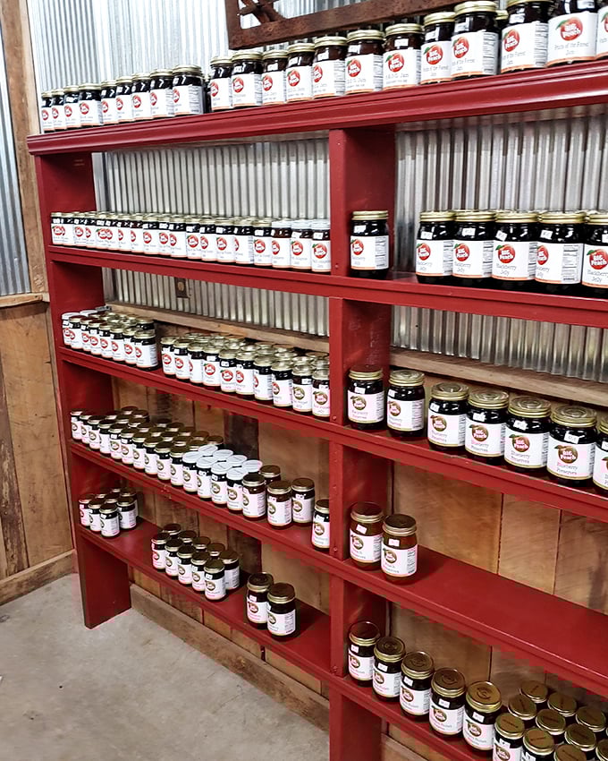 Shelf after glorious shelf of homemade preserves&mdash;each jar a time capsule of summer sunshine waiting to brighten winter toast.