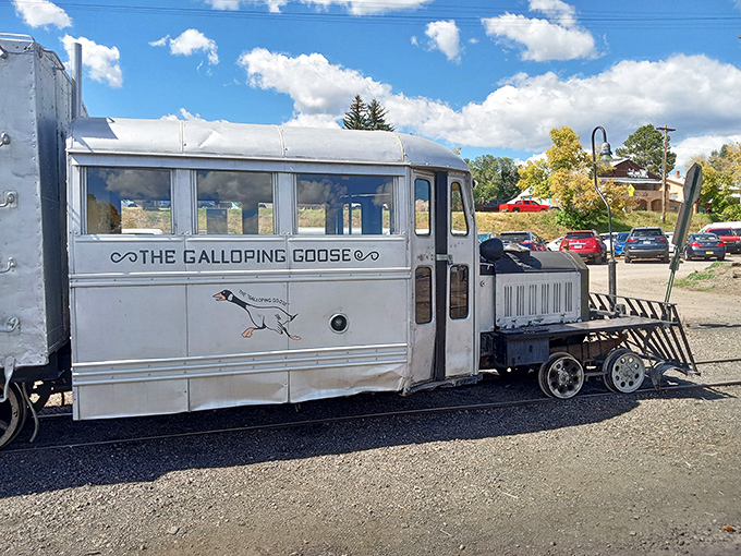 The Galloping Goose railcar looks like what would happen if a school bus and a locomotive had a quirky, utterly charming baby.
