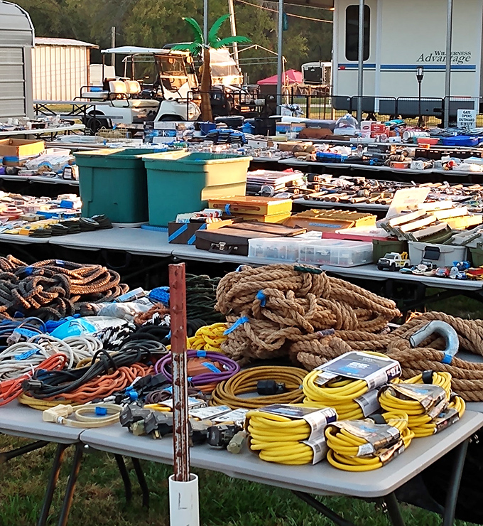 The ultimate "guy corner" &ndash; where nautical necessities, extension cords, and practical tools create a hardware store wonderland that would make Tim Allen grunt with approval. 