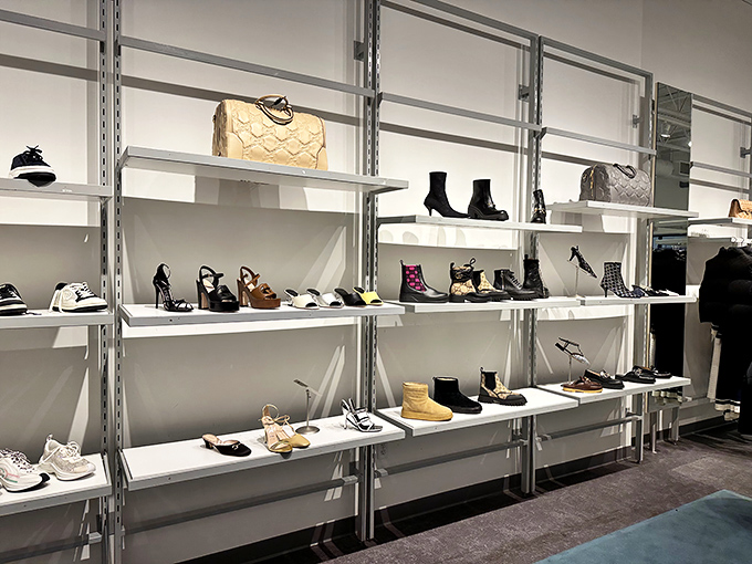 Rows of footwear possibilities – because Imelda Marcos had the right idea, just the wrong budget.