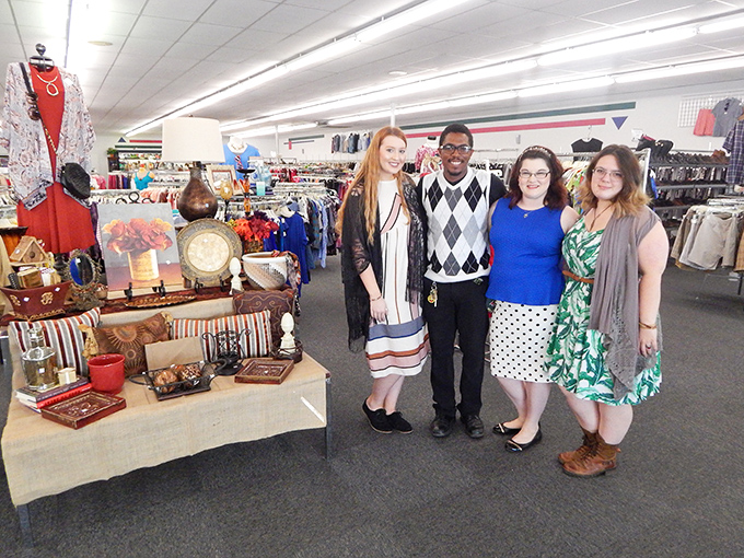 When fellow treasure hunters pause for a photo op, you know they've hit the secondhand shopping motherload.