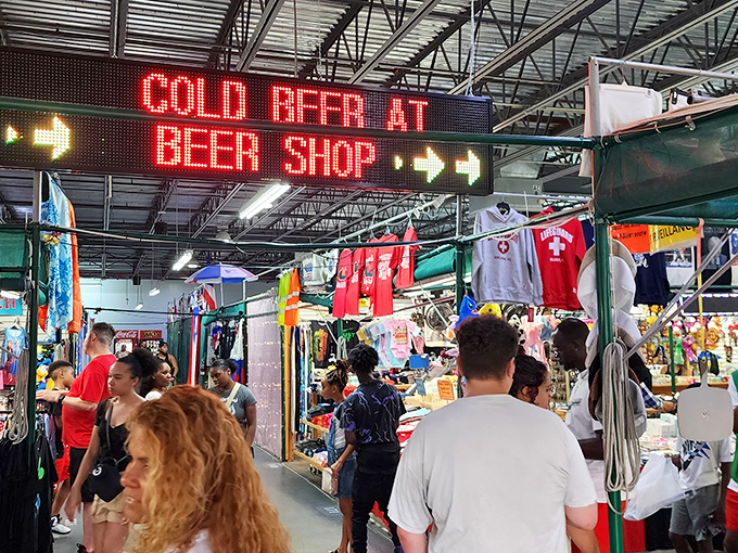 Follow the neon sign to cold beer&mdash;because nothing complements bargain hunting like a refreshing pit stop among fellow treasure seekers.
