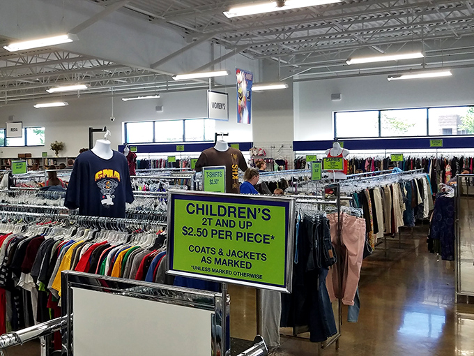 Racks upon racks of possibility&mdash;the clothing section stretches like a textile ocean where designer labels occasionally hide among everyday brands.