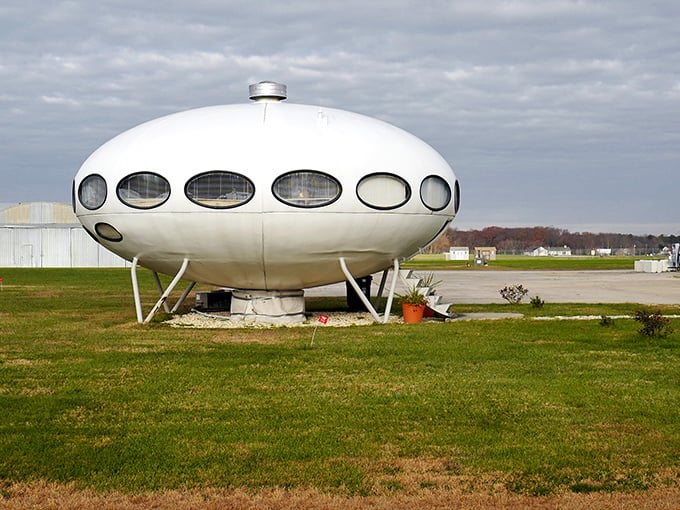 From this angle, you can almost hear the Jetsons theme song playing as the Delaware countryside stretches behind it.