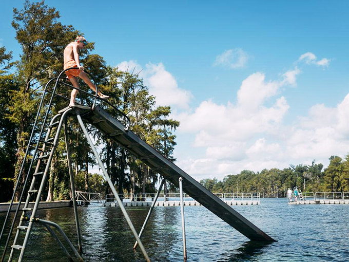 A summer ritual as timeless as popsicles &ndash; the anticipation at the top of the slide before splashing into cool blue relief.