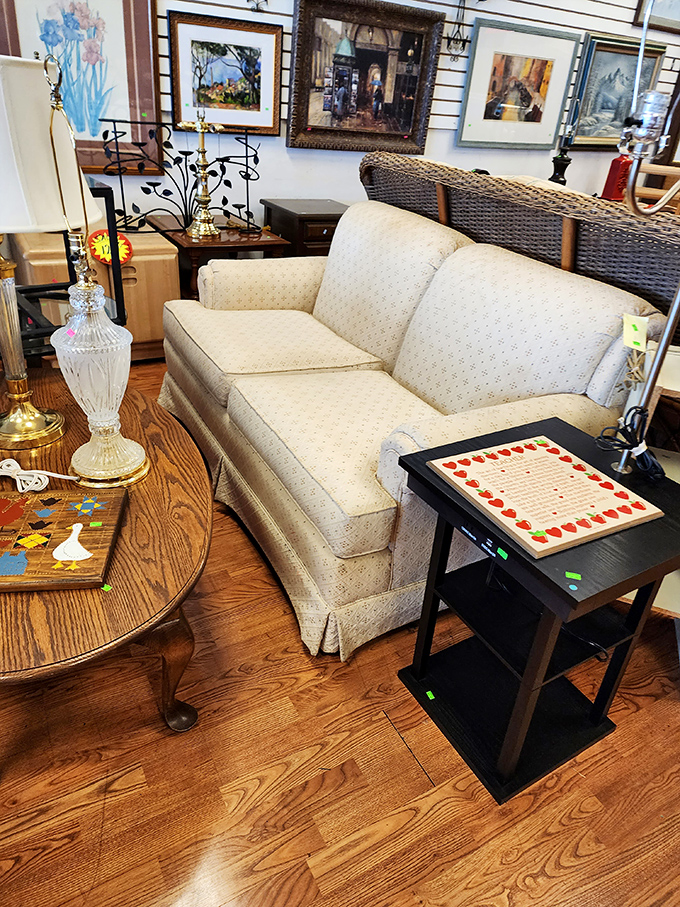 This cream-colored loveseat isn't just seating&mdash;it's a blank canvas for your living room's next chapter.